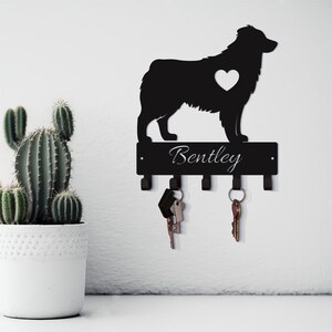 Custom Australian Shepherd Dog Key Holder, Metal Leash Hanger - Etsy