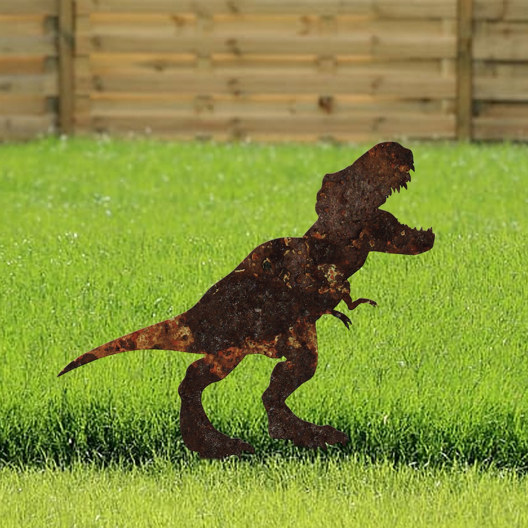 Rusty Metal Dinosaur, Dinosaur Metal Art, Metal Garden Sign, Garden ...