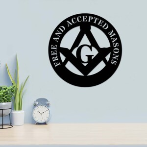 Masonic Freemason Metal Sign Wall Art With LED Light, Freemason Square ...