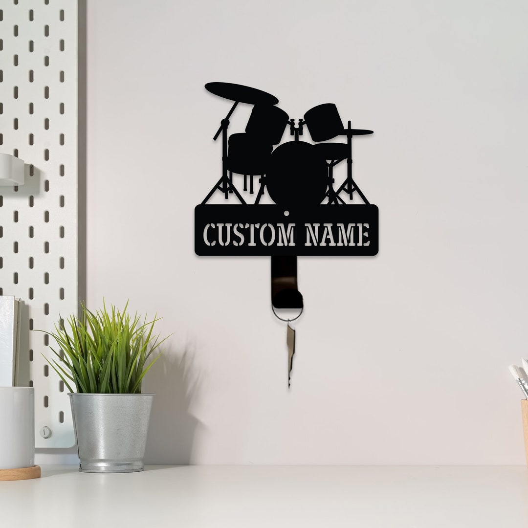 Custom Drums Metal Key Holder, Drummer Gift, Entryway Organizer - Etsy