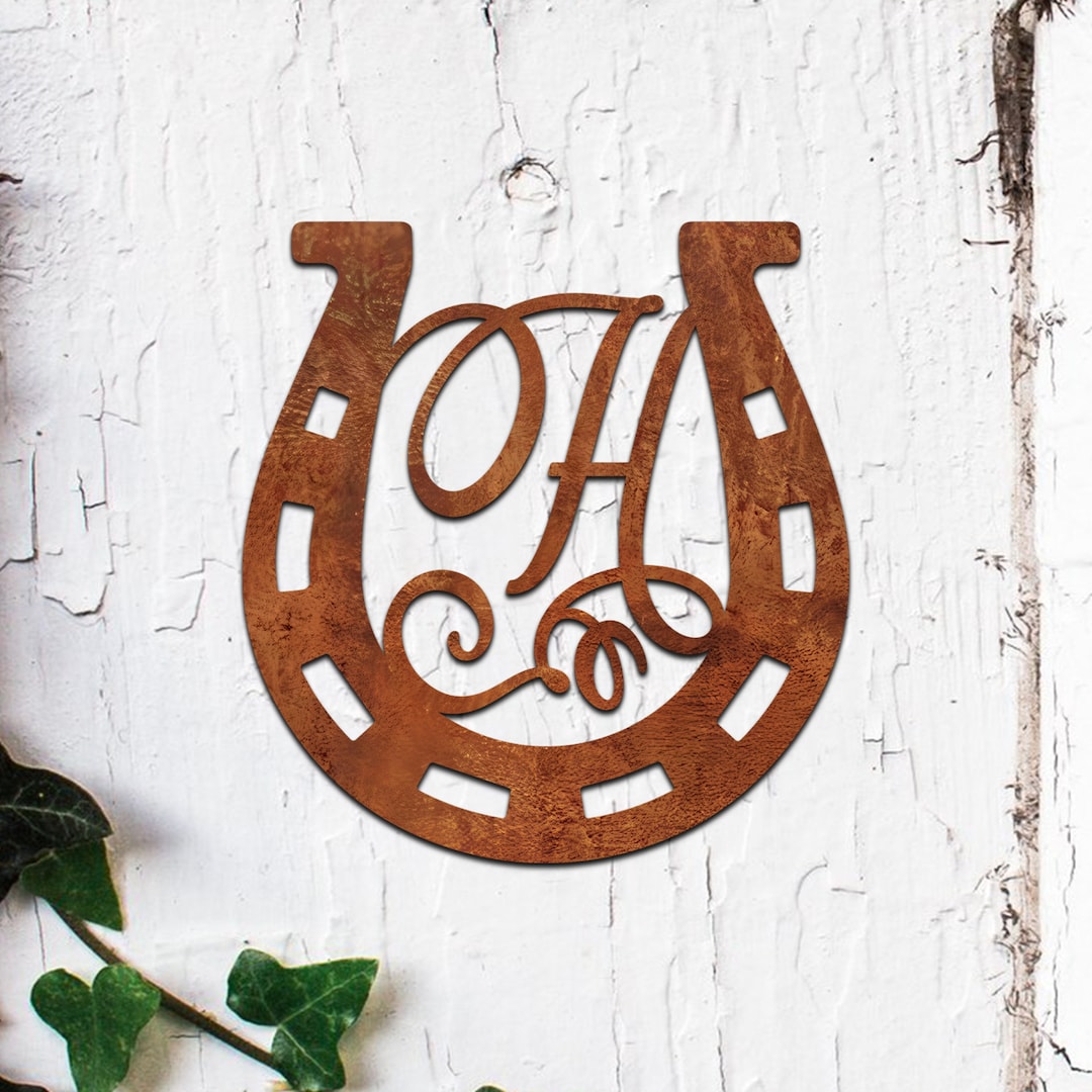 Personalized Name Horseshoe Metal Rusty, Horseshoe Wall Sign, Custom ...
