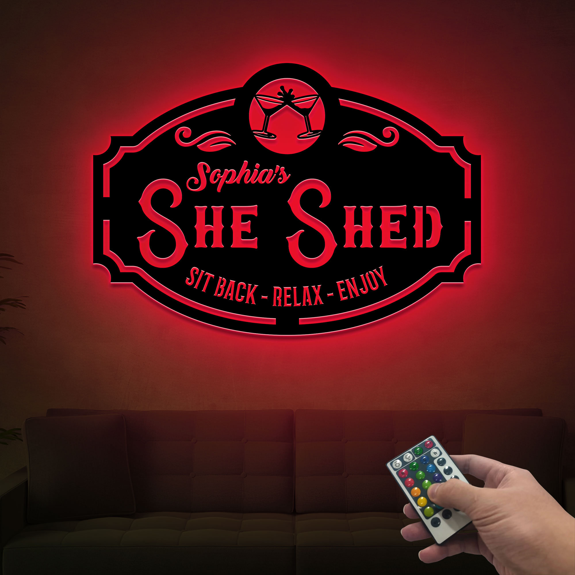 Custom She Shed Sign, LED Metal Wall Decor, Mom Cave - Etsy