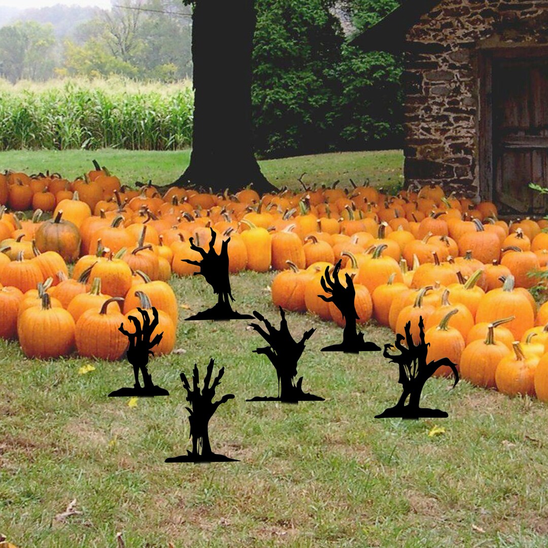 Halloween Zombie Hands Stake, Zombie Hands Sign, Halloween Sign, Zombie ...