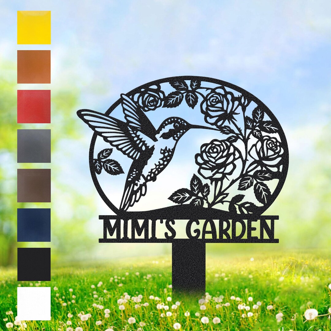 Custom Metal Bird Garden Stake, Hummingbird Flower Yard Sign - Etsy