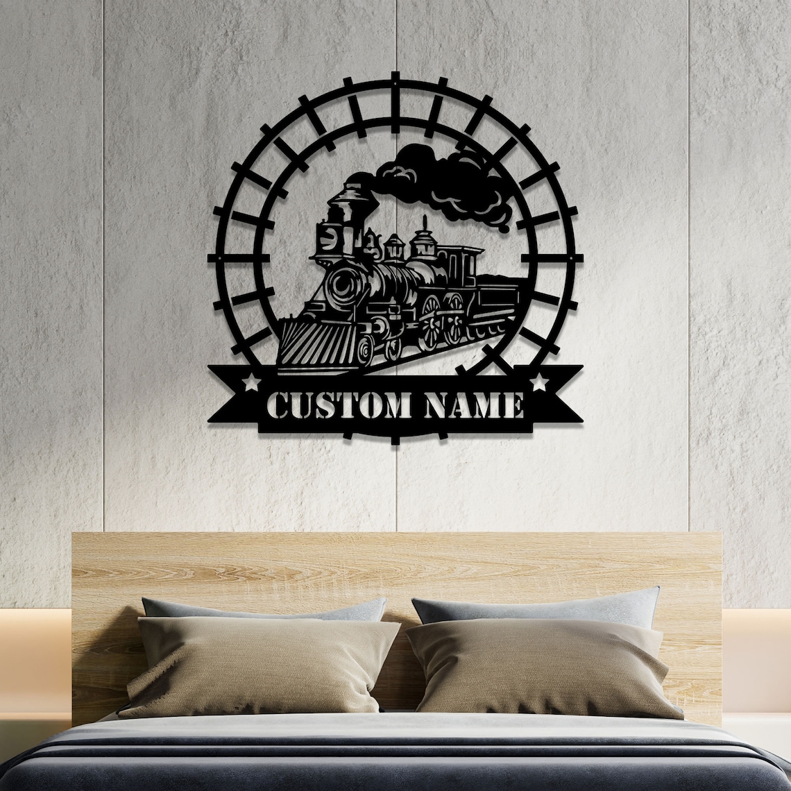 Custom Train Metal Wall LED Lights Railroad Wall Decor - Etsy
