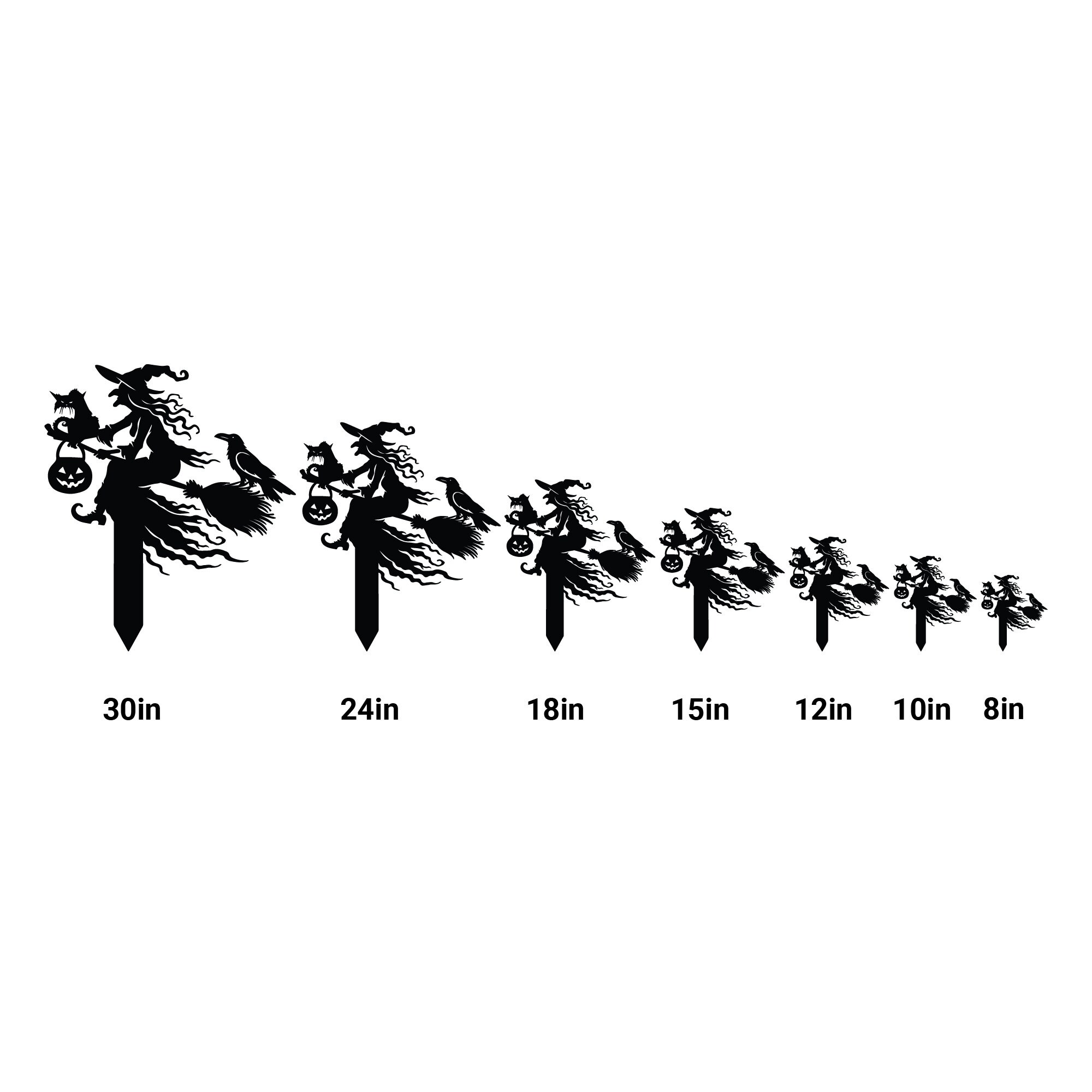 Witch on Broomstick Metal Yard Stake, Halloween Outdoor Decor - Etsy