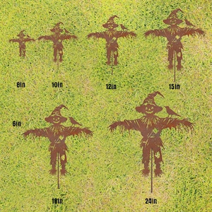 Rustic Scarecrow Garden Stake, Rusty Metal Halloween Decor, Metal ...