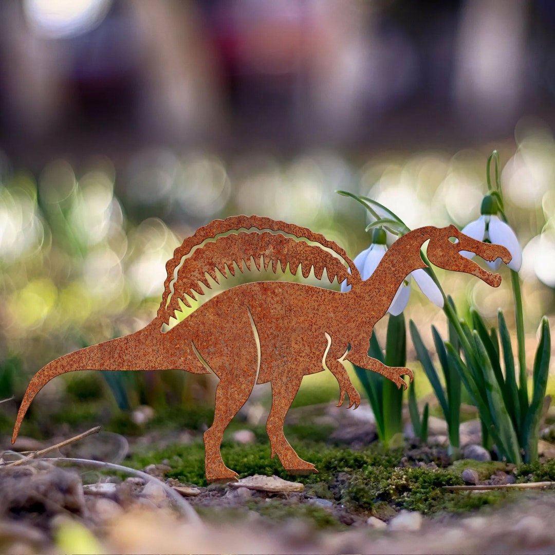 Rusty Metal Dinosaur Spinosaurus, Dinosaur Metal Garden Sign, Garden ...