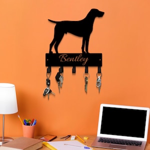 Custom Dog Key Holder for Wall, German Shorthaired Pointer Dog, Metal ...