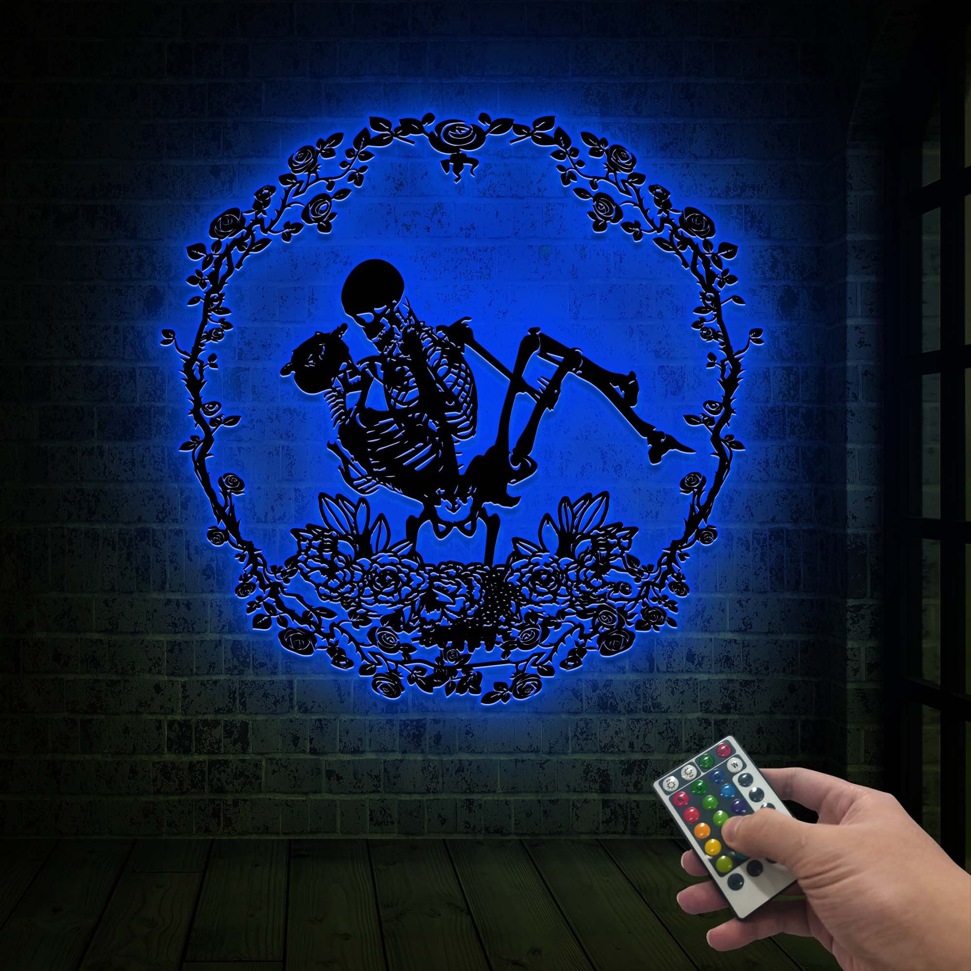 Skeleton Romantic Metal Wall Art With Led Light Skull Kissing - Etsy