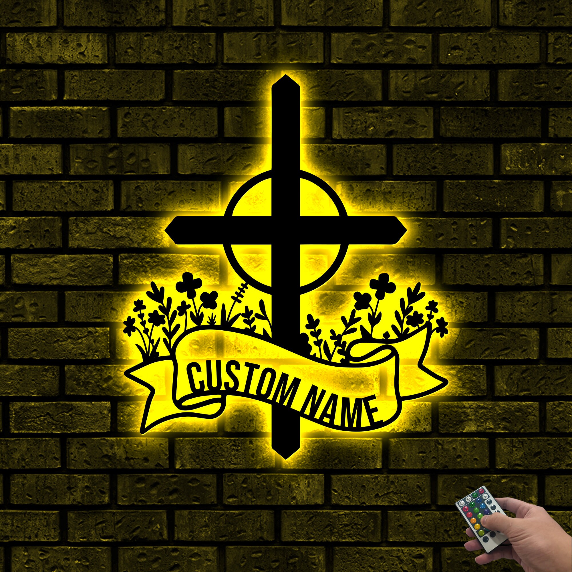 Custom Blessed Cross Metal Sign LED Light God Faith Cross - Etsy