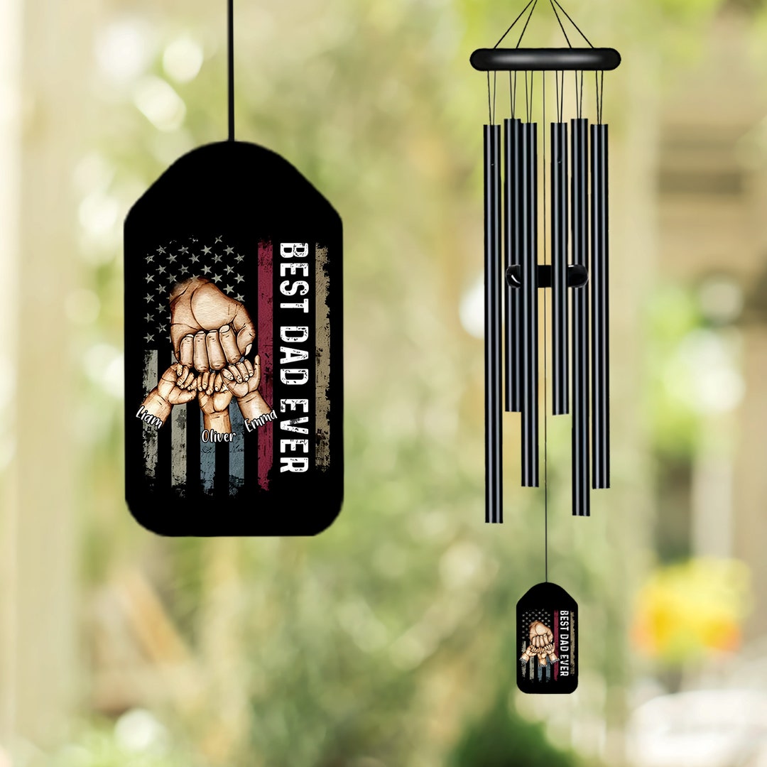 Custom Fist Bump Dad Wind Chime, Fathers Day Wind Chime Gift for Dad ...