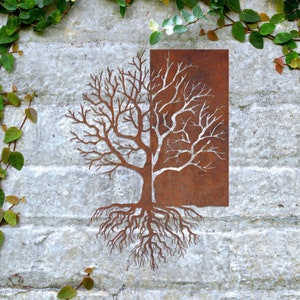 Rusty Tree Metal Wall Art, Tree of Life Wall Decor, Wedding Gift ...