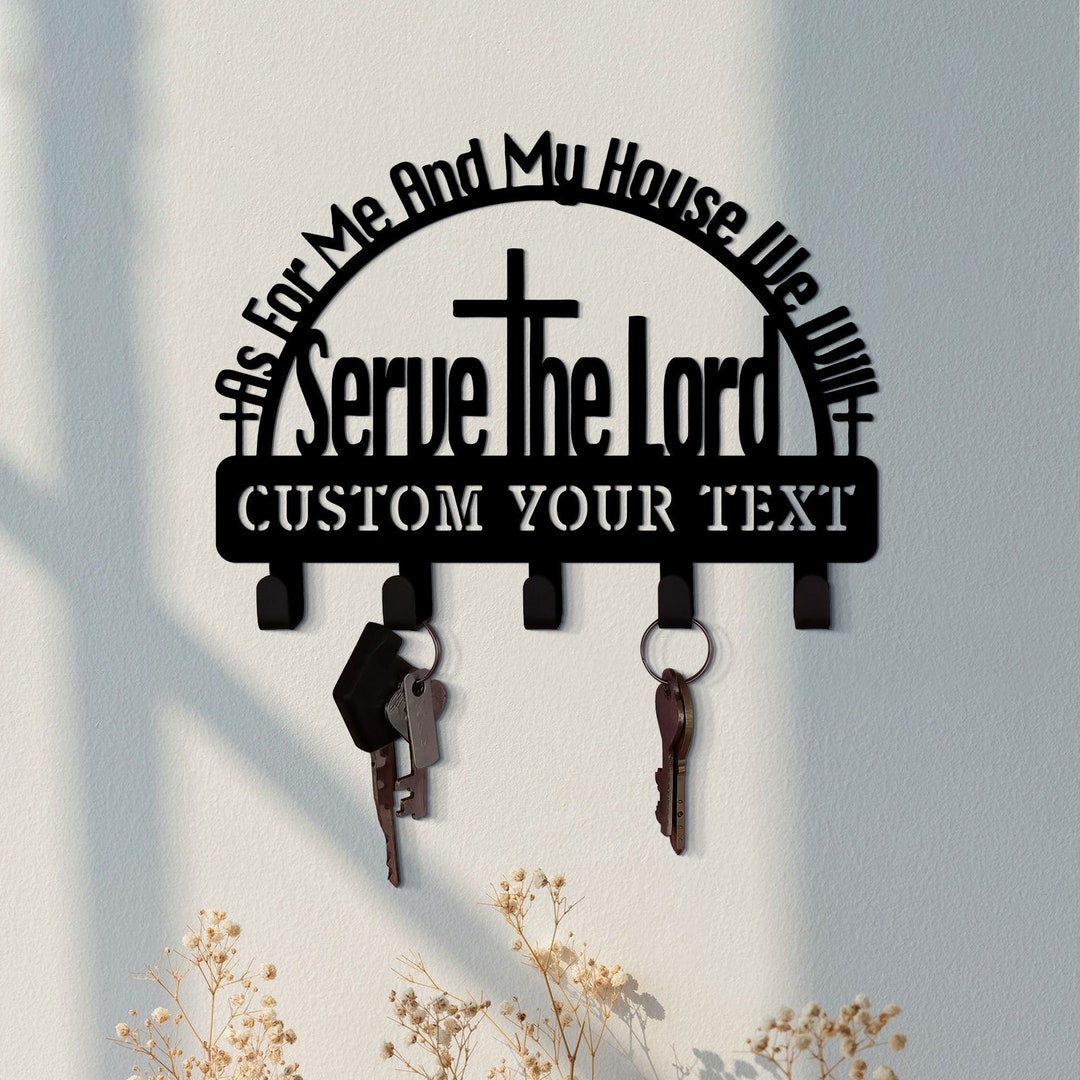Custom Christian Metal Key Holder, Bible Verse Wall Decor - Etsy