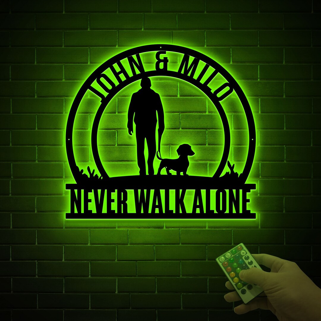 Custom Dachshund Sign, Dog Name Sign With LED Lights, Dachshund Never ...