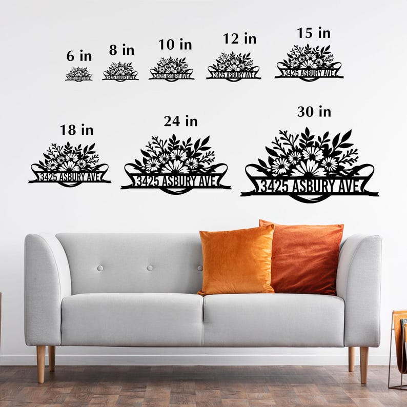 Custom Metal Address Sign With Daisies & LED Lights - Etsy