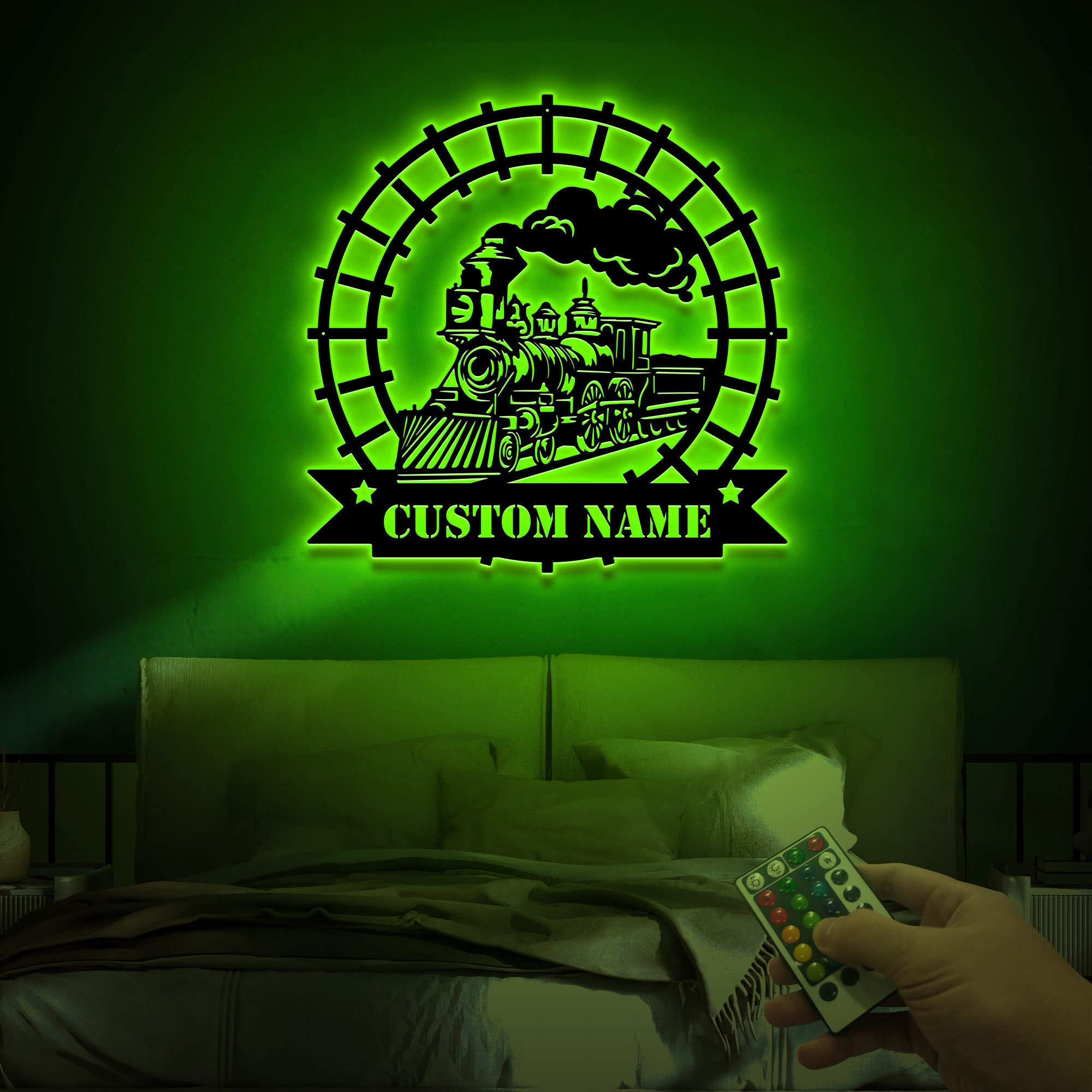 Custom Train Metal Wall LED Lights Railroad Wall Decor - Etsy