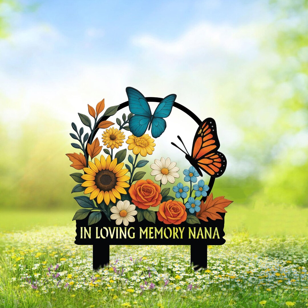 Custom Butterfly Yard Sign Metal, Memorial Garden Sign, Mother's Day ...