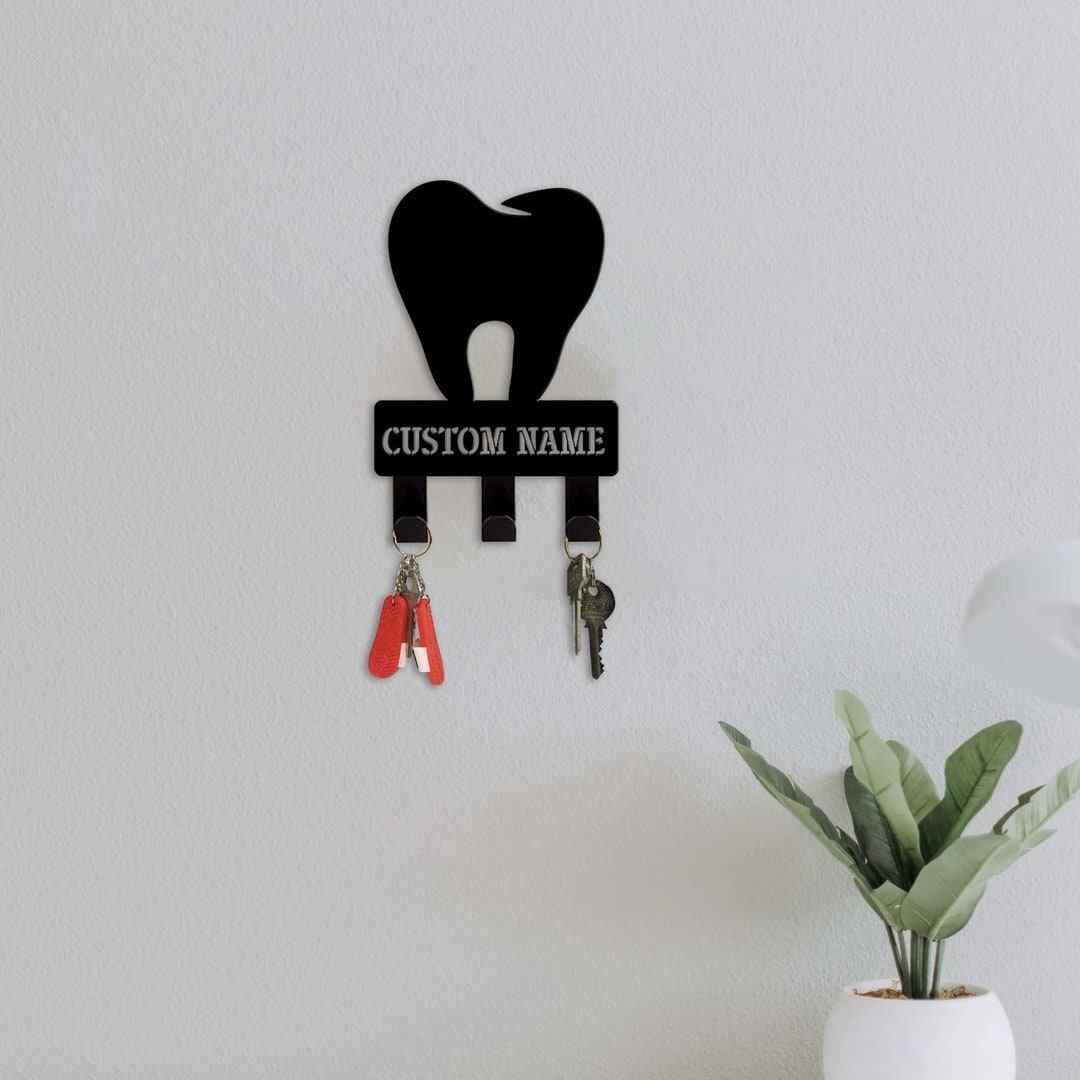 Personalized Dentist Key Hanger Metal, Dental Metal Wall Hanging ...
