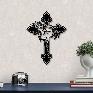 Jesus Cross Metal Sign Wall Art With Led Lights, Large Metal Wall ...