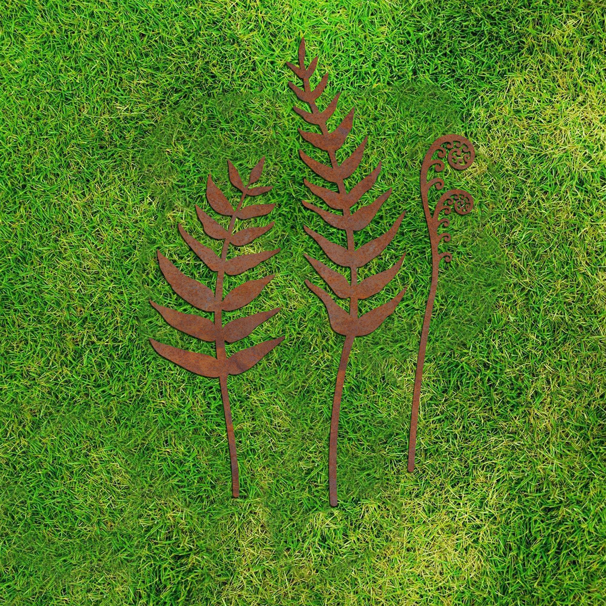 Fiddlehead Fern Leaf Sign Rusty Rustic Metal Garden Sign - Etsy