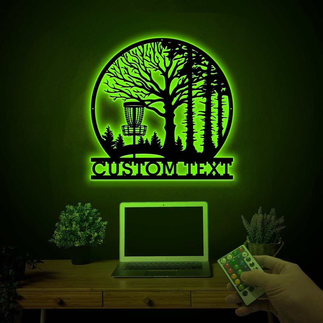 Custom Disc Golf Metal Sign With Led Lights, Personalized Disc Golfer ...