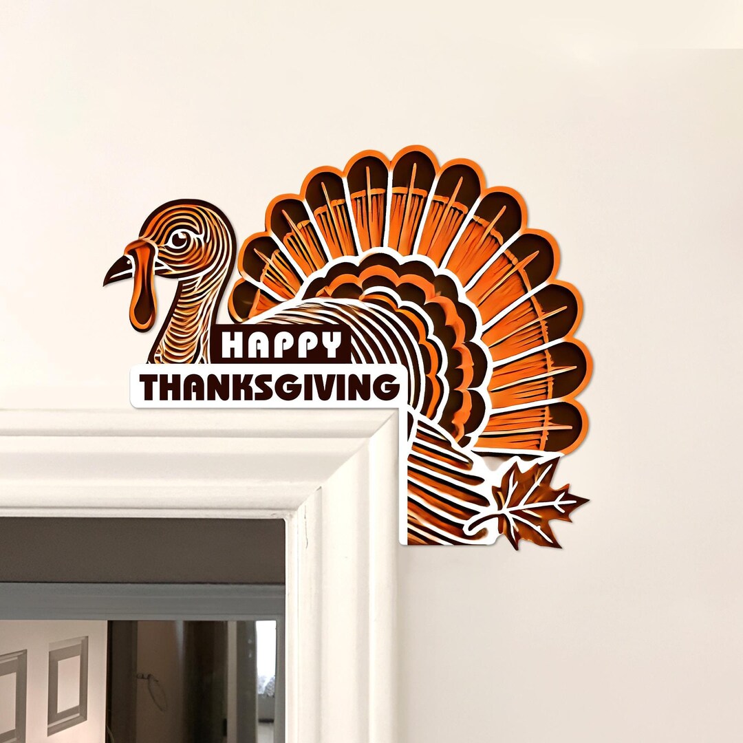 Turkey Thanksgiving Door Corner Sign, Fall Decor - Etsy