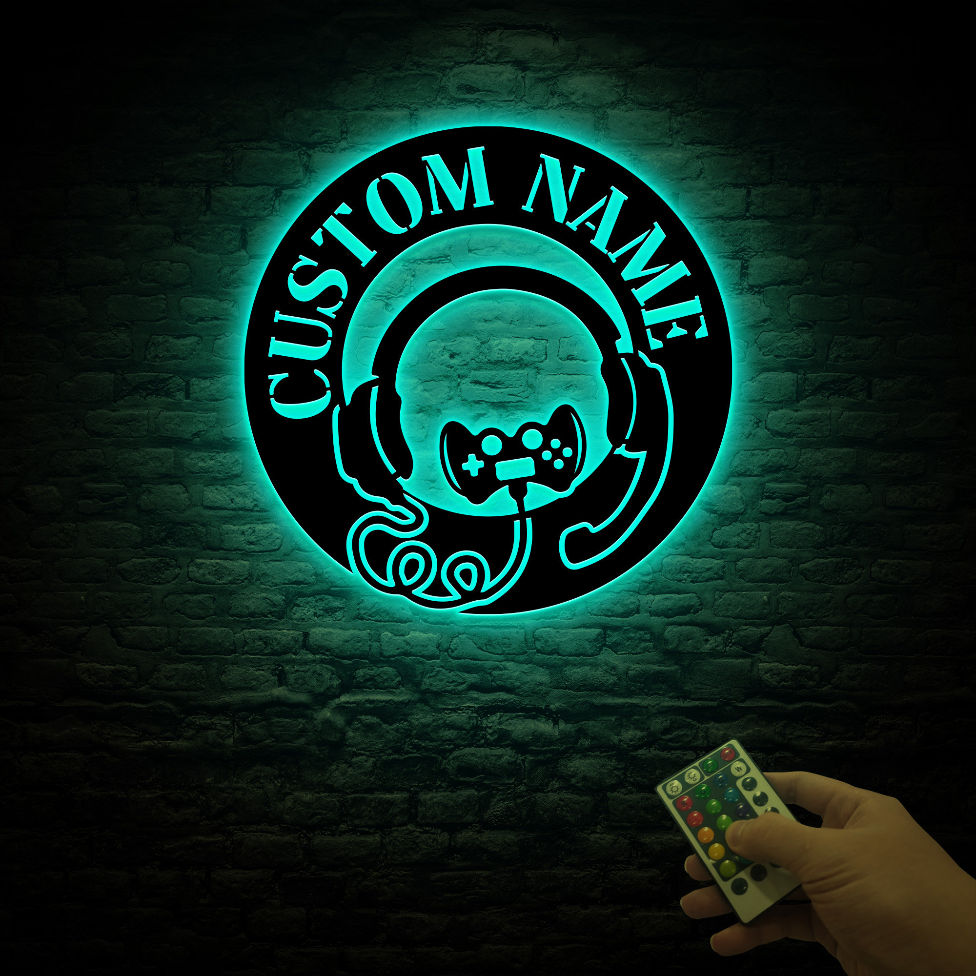 Personalized Video Game Metal Sign Led Light, Game Controller Wall Art ...