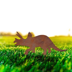 Rusty Metal Dinosaur Triceratops, Dinosaur Metal Garden Sign, Garden ...