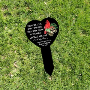 Custom in Loving Memory Stake Acrylic, Tree of Life, Heart Garden Stake ...