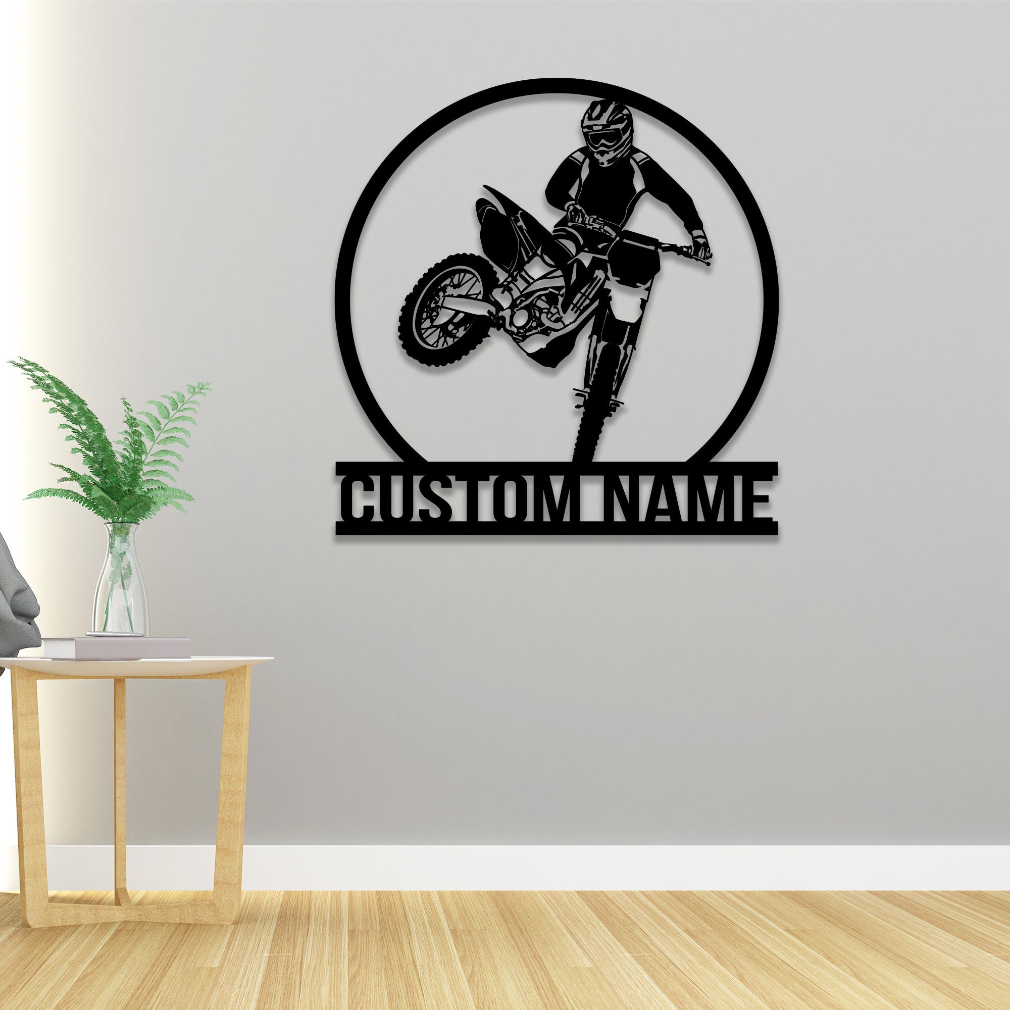 Custom Motocross Metal Sign LED Lights, Motocross Dirt Bike Wall Art ...
