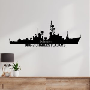 Custom US Navy Ships Metal Sign Wall Art With LED Lights, Battleship ...