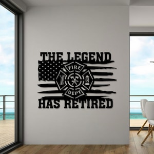 The Legend Has Retired Firefighter Metal Sign With LED Lights ...