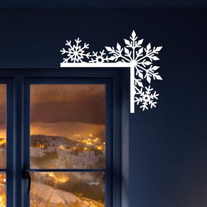 Christmas Door Corner Metal Sign, Snowflake Door Corner, Christmas Sign ...