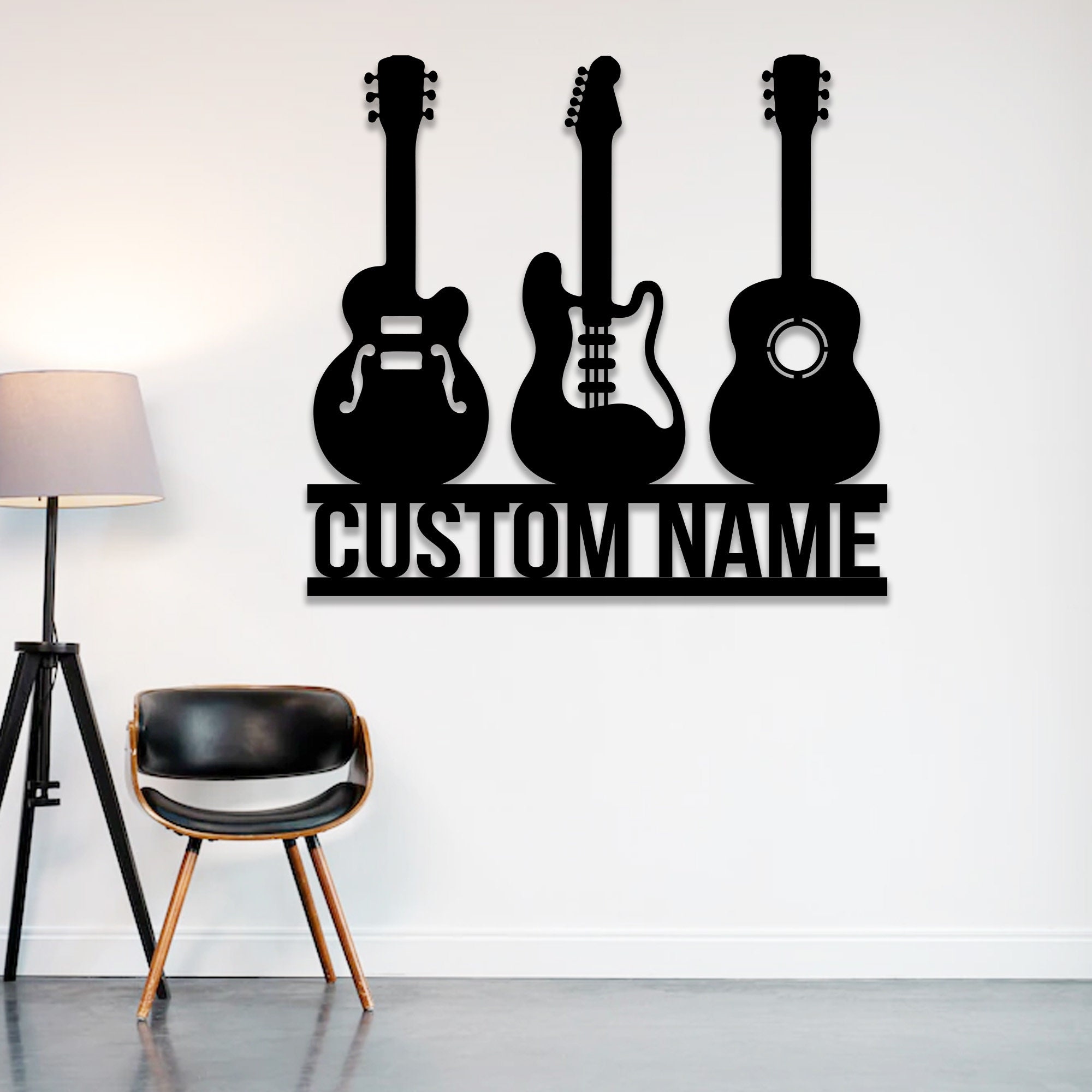 Personalized Guitar Metal Sign With LED Light Silhouette - Etsy Canada