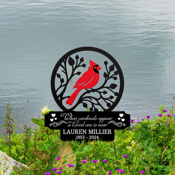 Metal Garden Signs Personalized Cardinal - Etsy