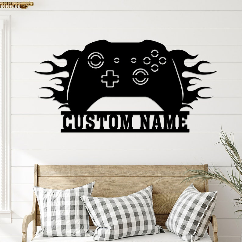 Personalized Video Game Controller Metal Wall Led Lights - Etsy