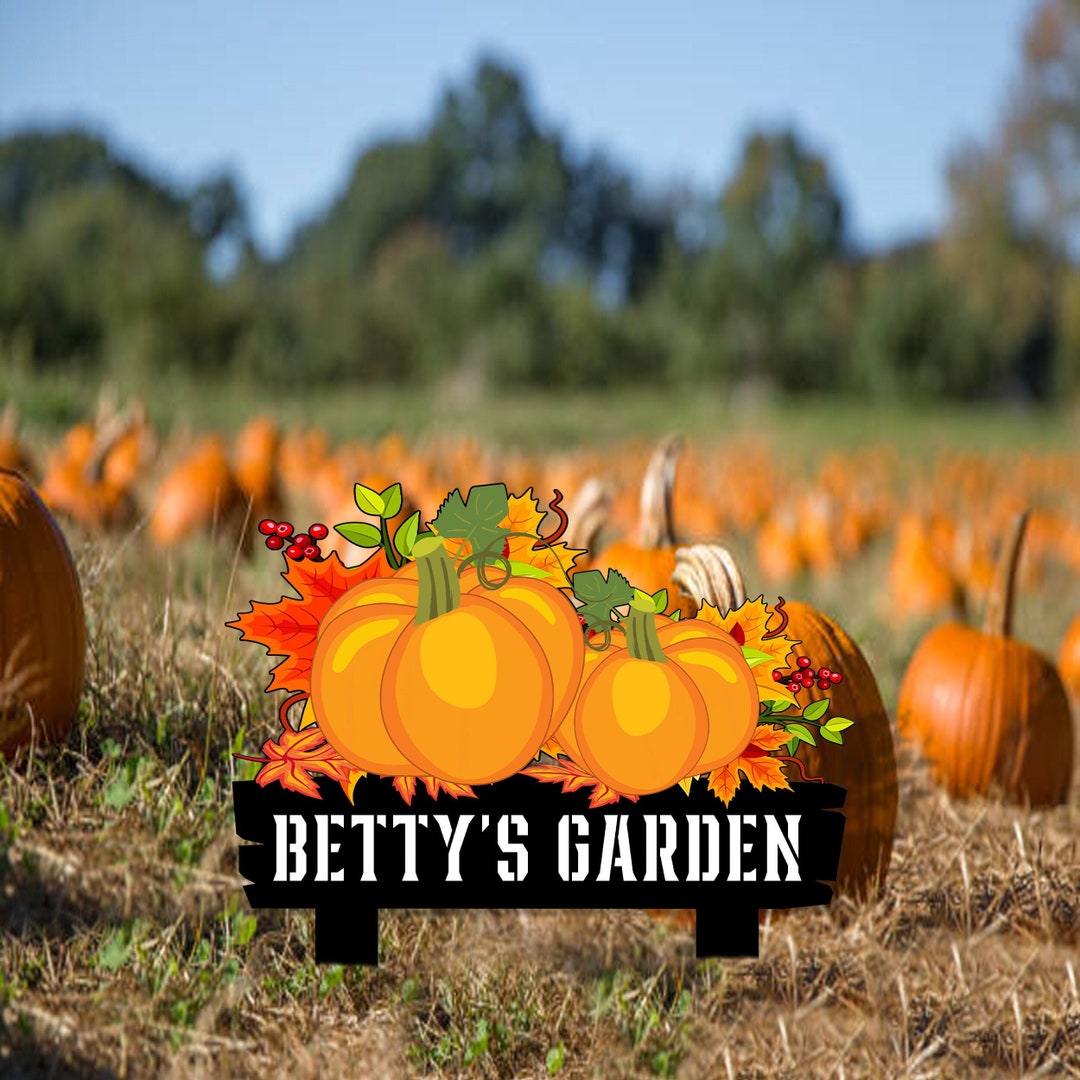 Custom Metal Pumpkin Sign, Pumpkin Garden Sign, Fall Pumpkin Metal ...