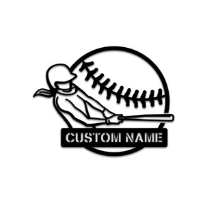 Custom Softball Metal Sign Led Light, Softball Wall Decor, Softball ...