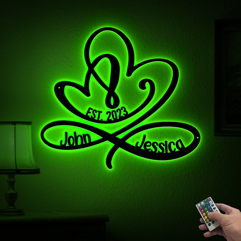 Infinity Symbol Wall Art With LED Lights Infinity Heart With - Etsy