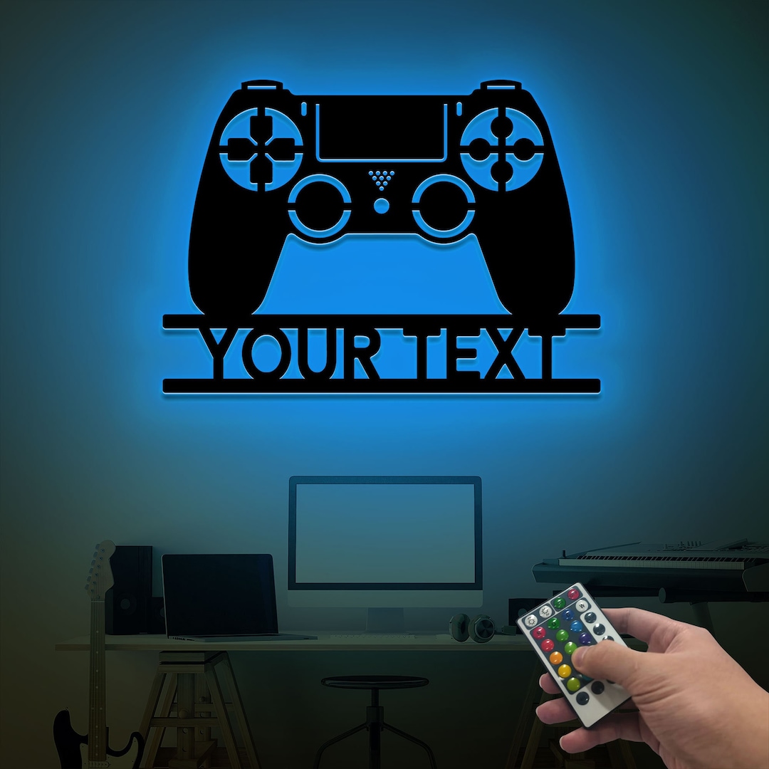 Custom Game Controller Metal Sign With LED Lights, Gamer Gift, Game ...
