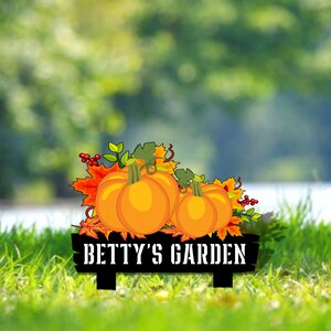 Custom Metal Pumpkin Sign, Pumpkin Garden Sign, Fall Pumpkin Metal ...