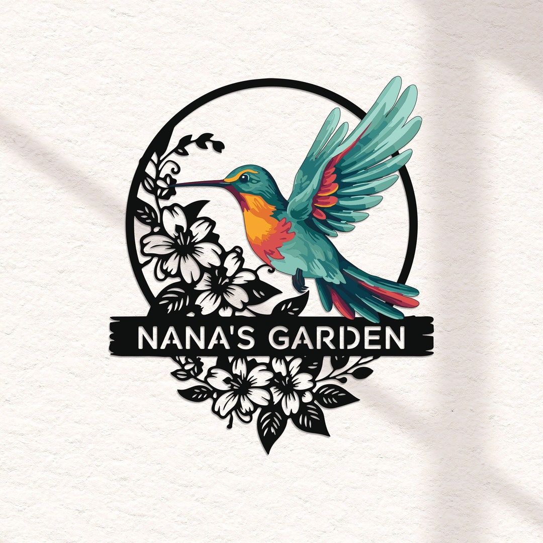 Custom Hummingbird Metal Garden Sign, Metal Garden Decor, Birthday ...