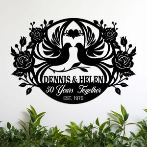 50 Year Anniversary Metal Sign With Led Light, 50th Anniversary Gift ...