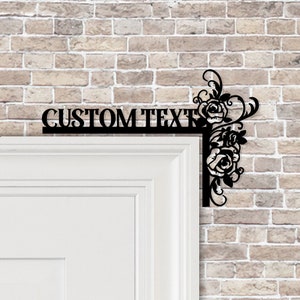 Custom Door Corner Sign Floral, Metal Door Corner Decor, Personalized ...