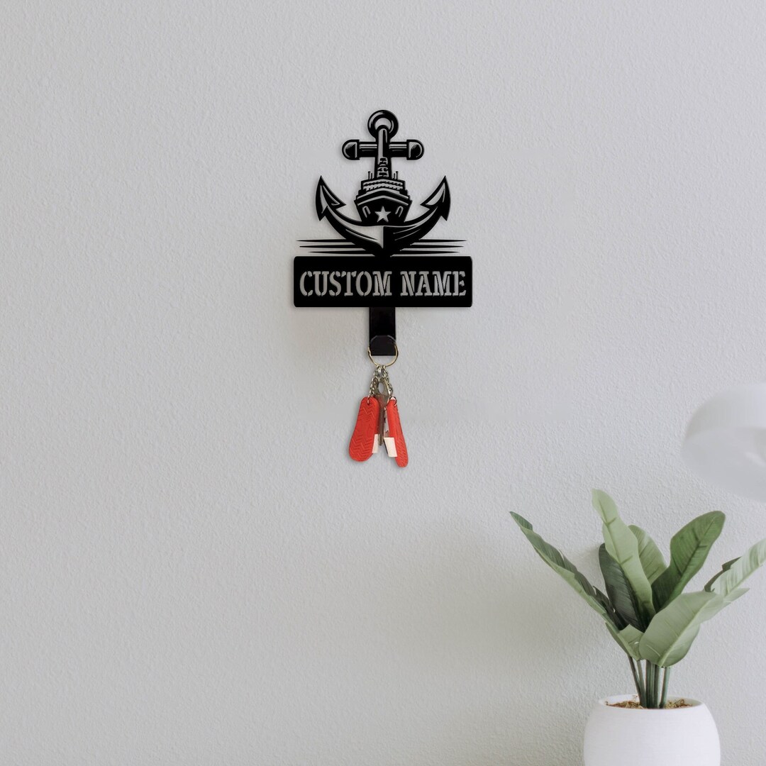 Custom Anchor Metal Key Holder, Metal Keychain Holder, Metal Coat Rack ...