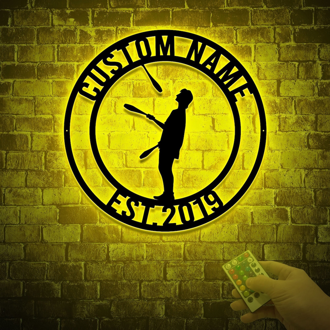 Custom Juggling Metal Sign With Led Light, Juggling Gift, Xmas Birthday ...