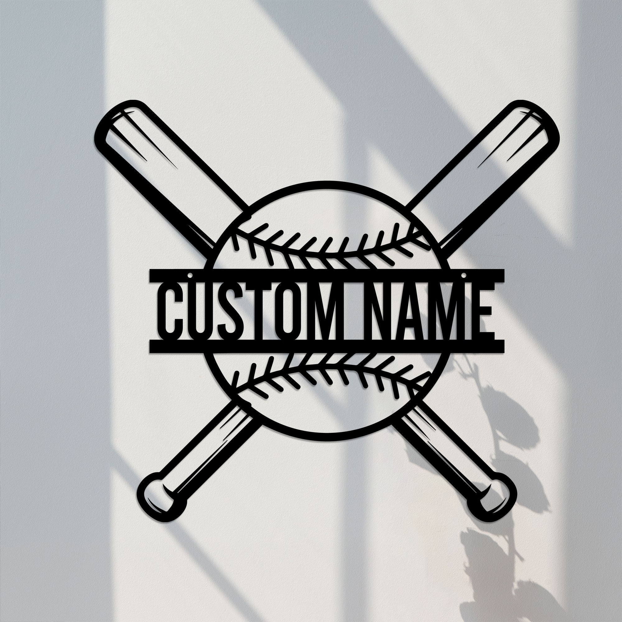 Custom Baseball Bat Metal Sign With LED Lights Baseball Name - Etsy