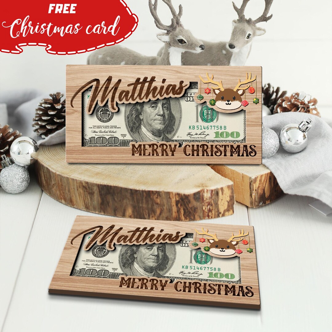 Custom Polywood Reindeer Money Holder, Christmas Gift Card - Etsy