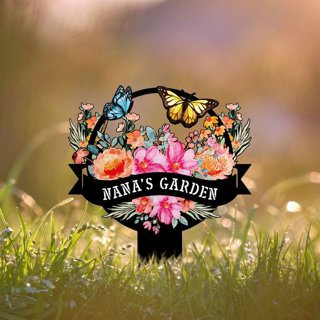 Personalized Memorial Stake Metal, Butterfly Memorial Stake, Garden ...